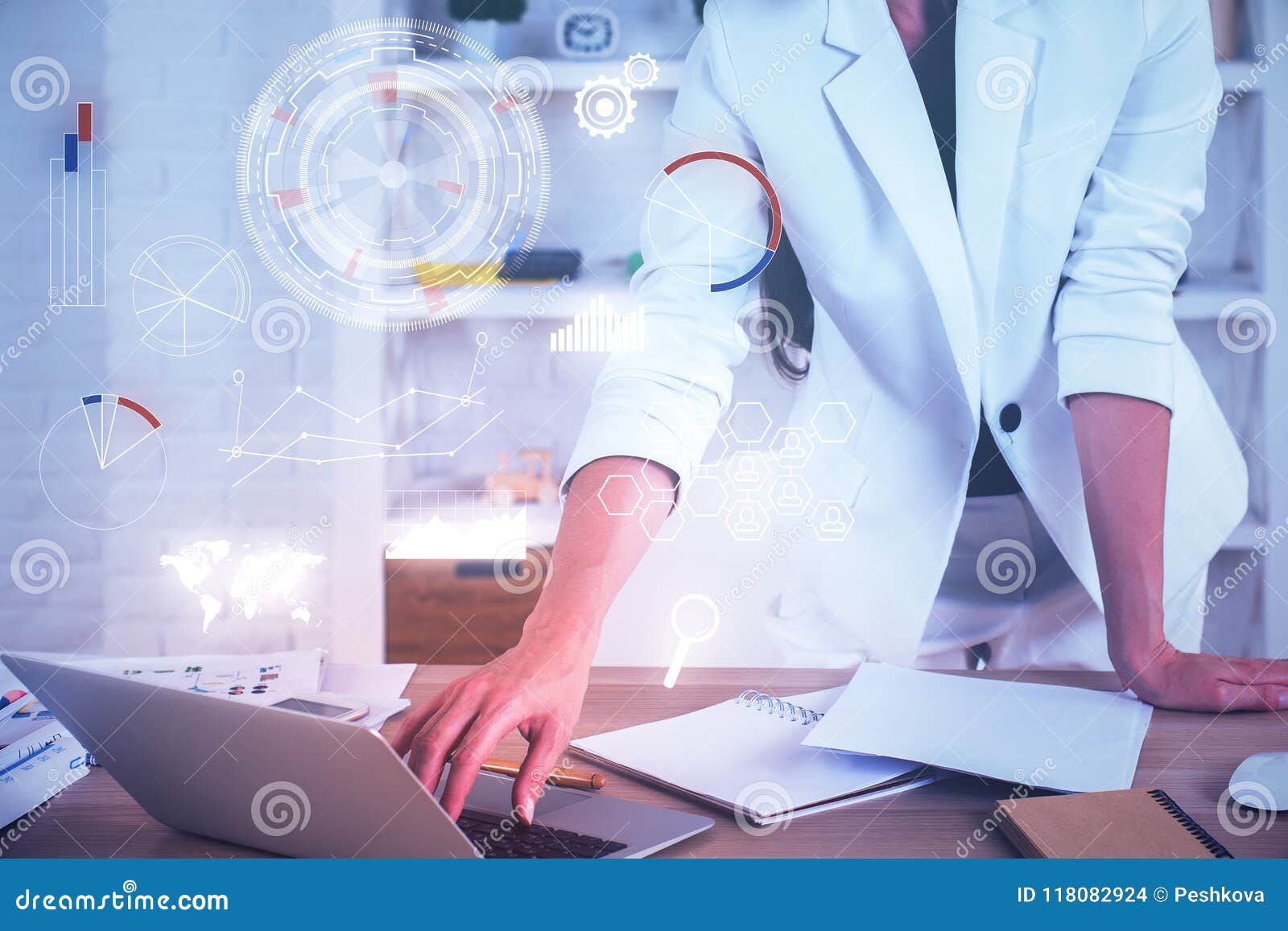 Future, Communication and Network Concept Stock Photo - Image of double ...