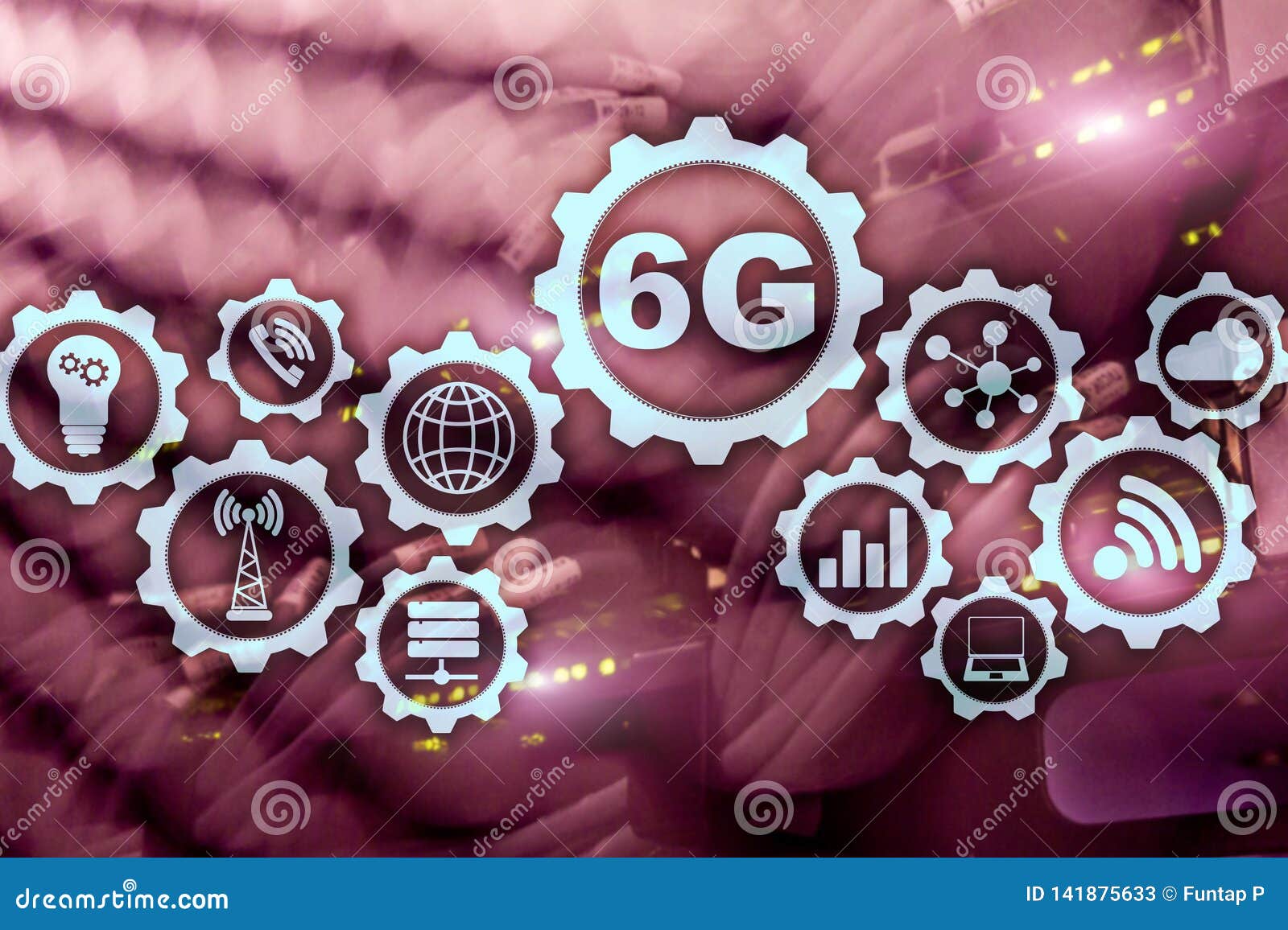 Future Communications Fast Technology. 6G Network Connection Concept ...