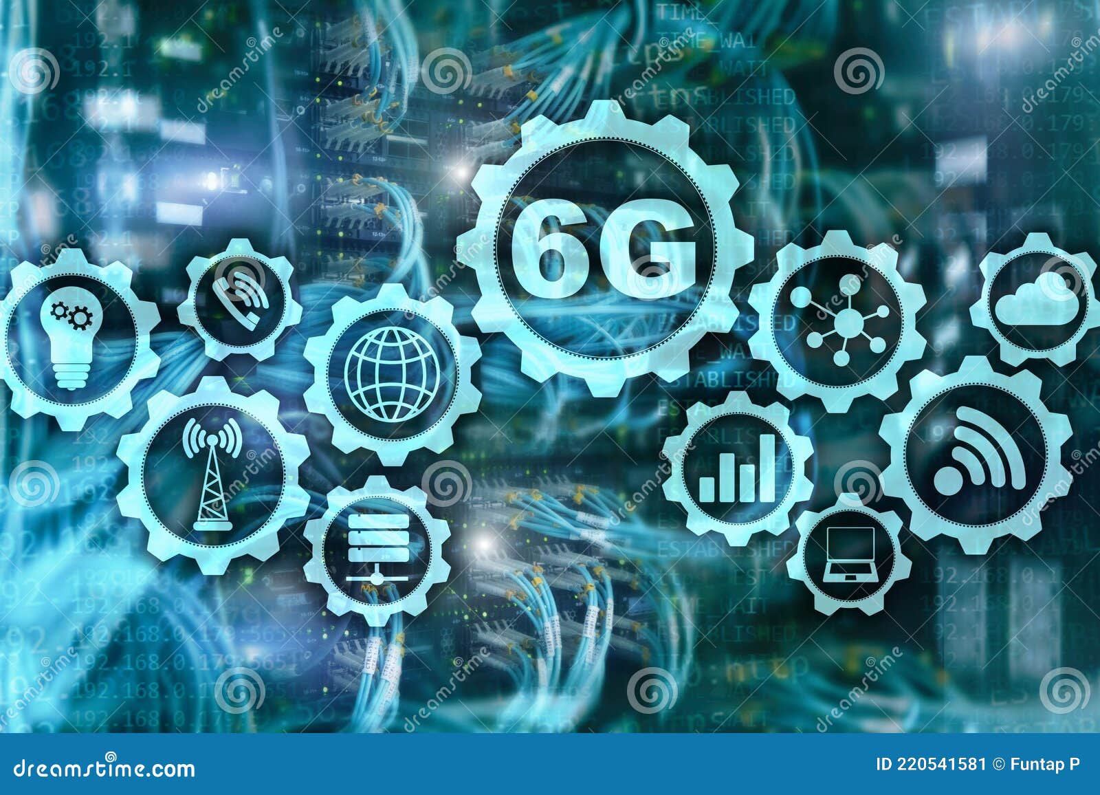 Future Communications Fast Technology. 6G Network Connection Concept ...