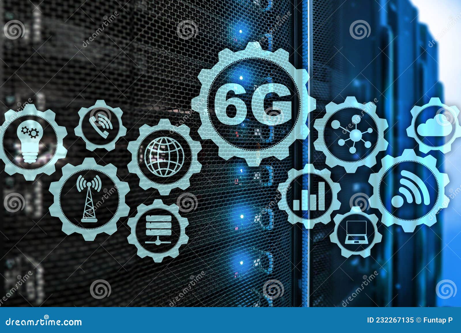 Future Communications Fast Technology. 6G Network Connection Concept ...