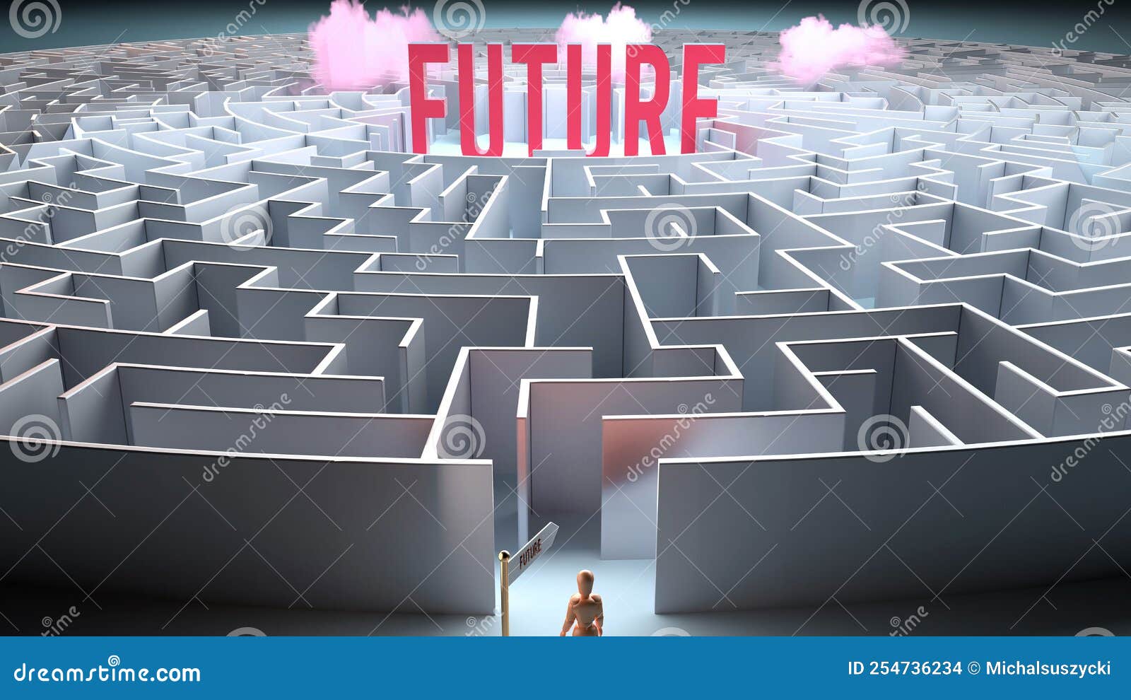 Future and a Complicated Path To it Stock Illustration - Illustration ...