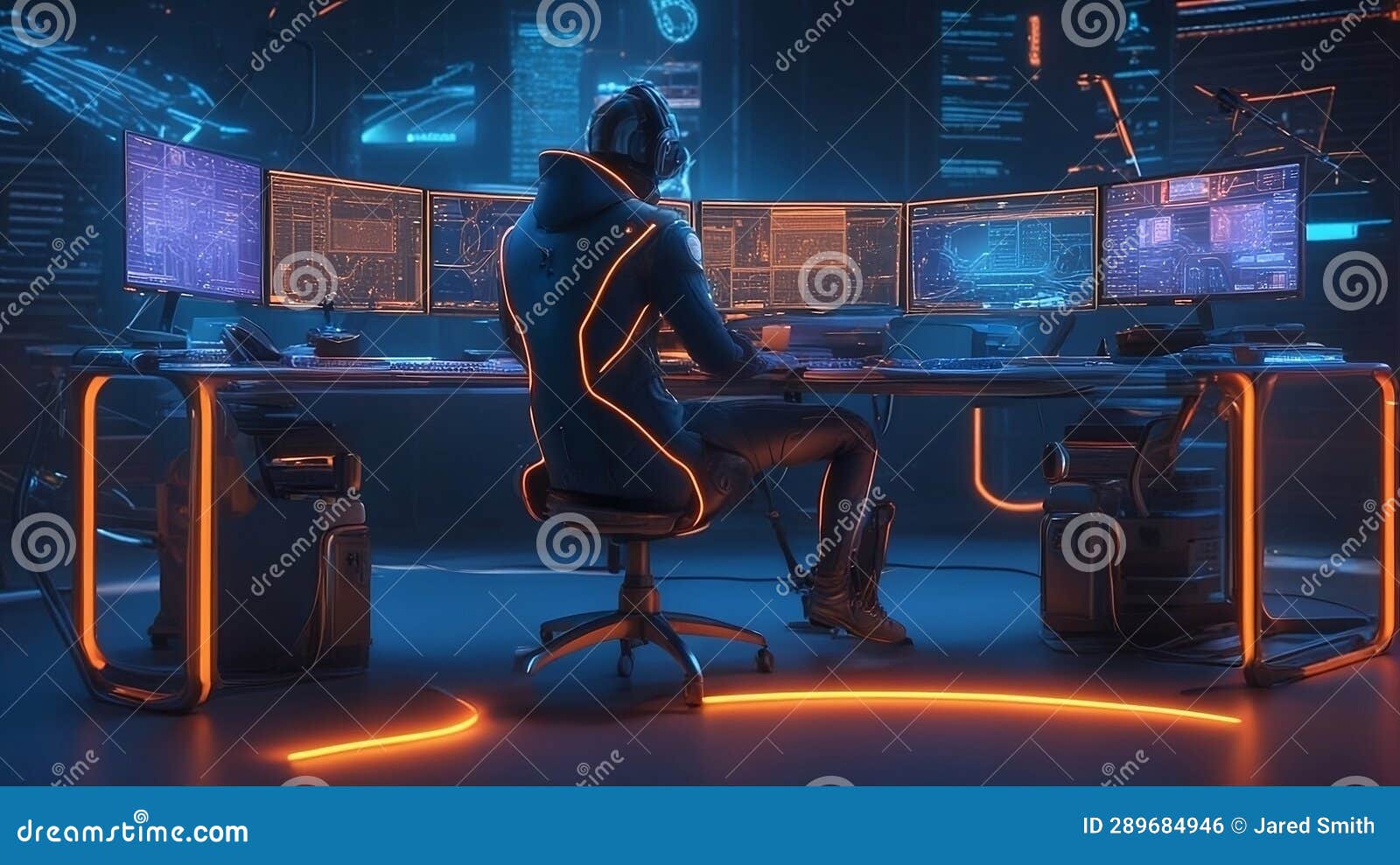 Future Computer Hacker Penetrating the Deepest Secrets of the Evil ...