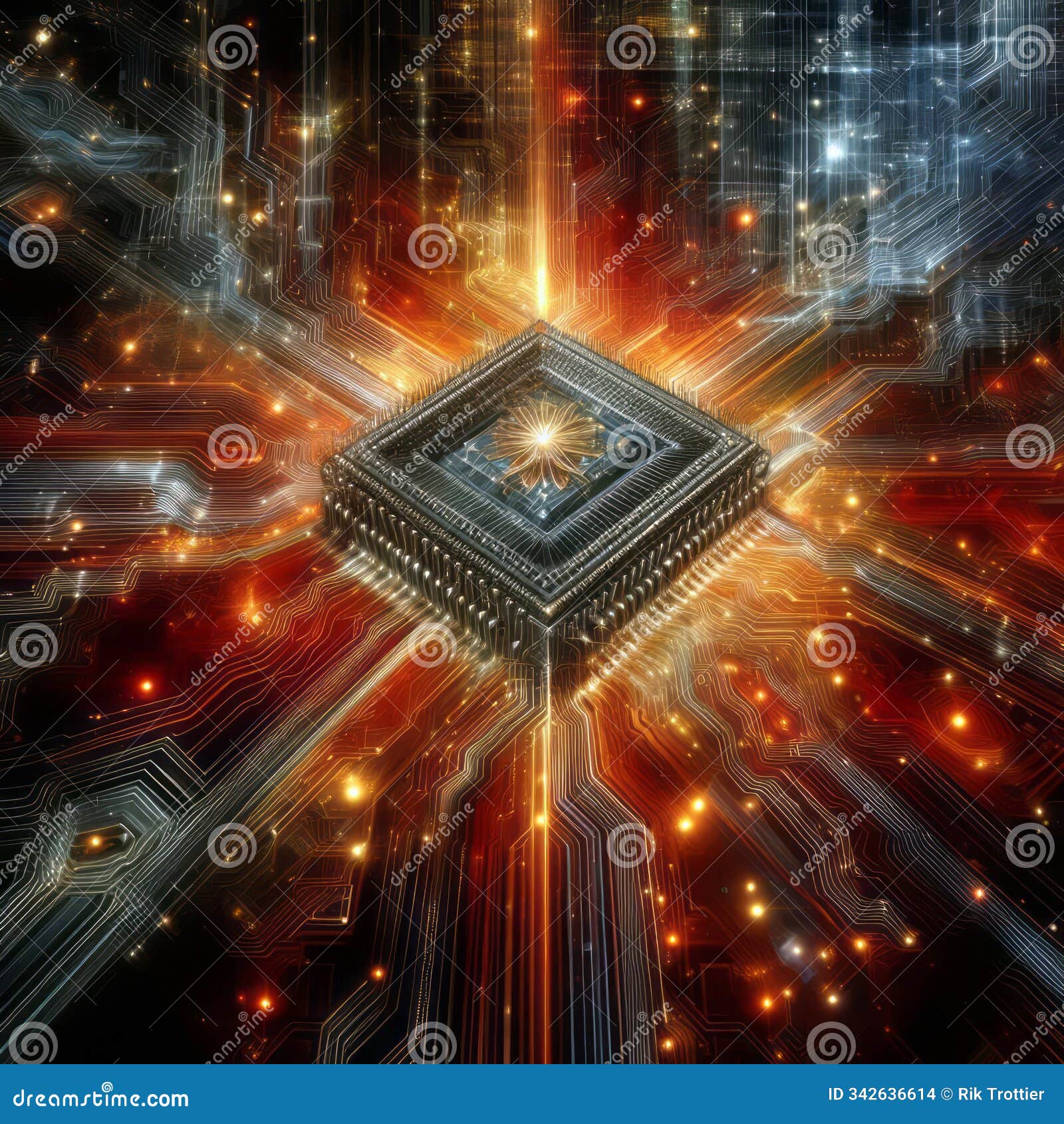 Future computers abstract stock illustration. Illustration of tech ...