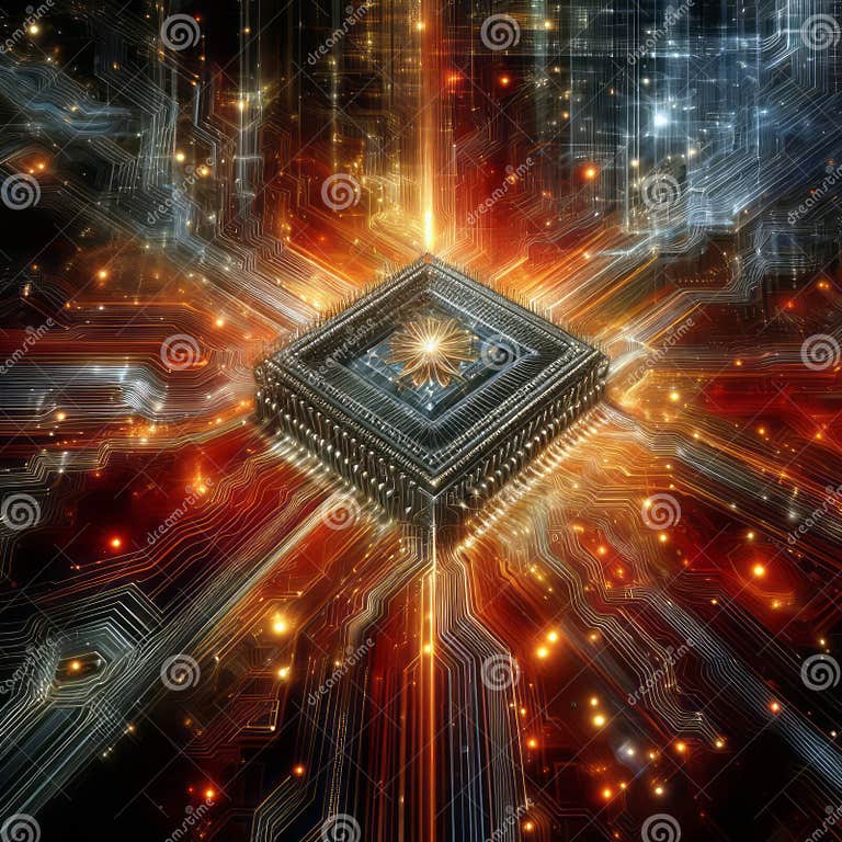 Future computers abstract stock illustration. Illustration of tech ...