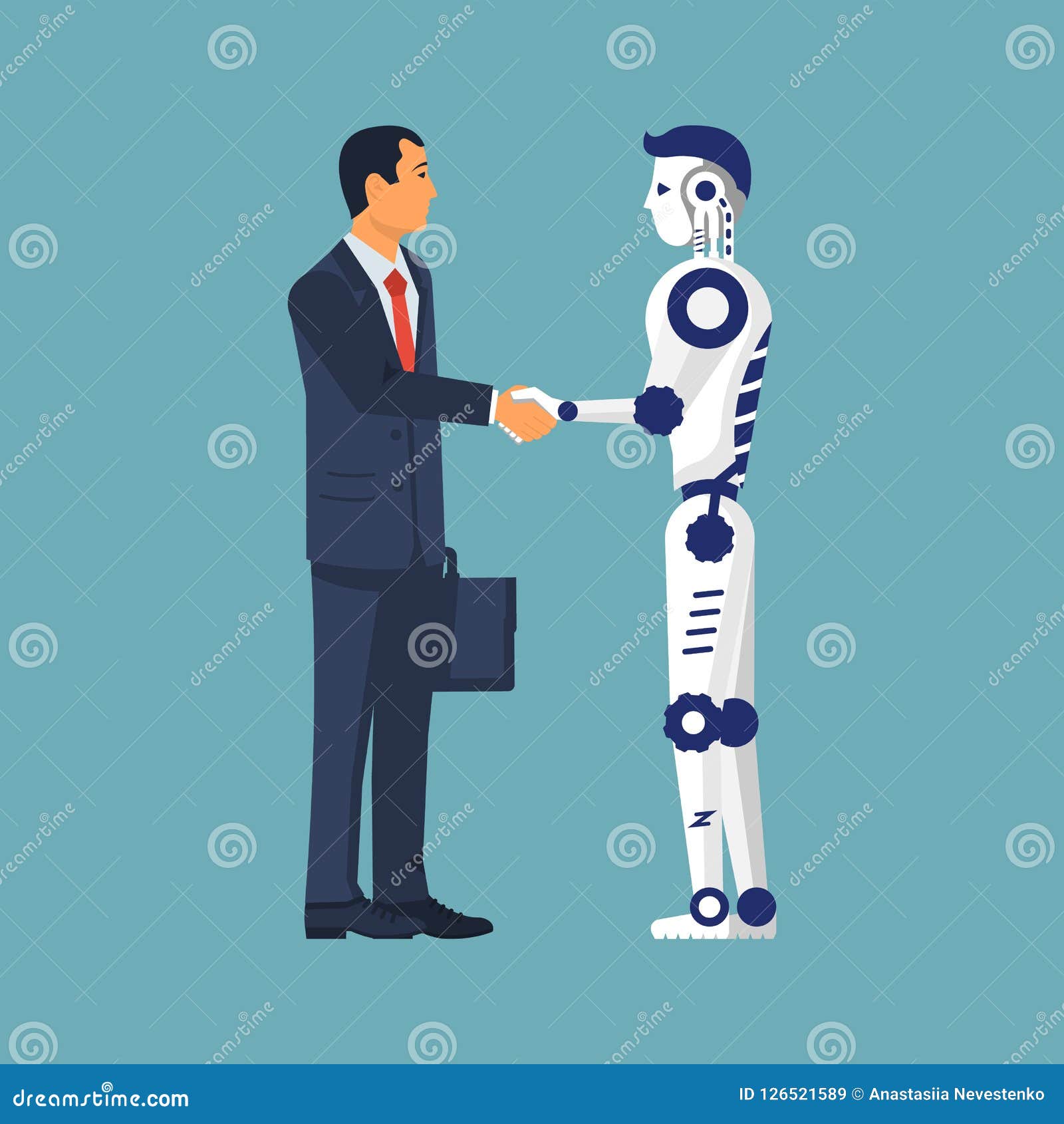 Future Cooperation. Artificial Intelligence Stock Vector - Illustration ...