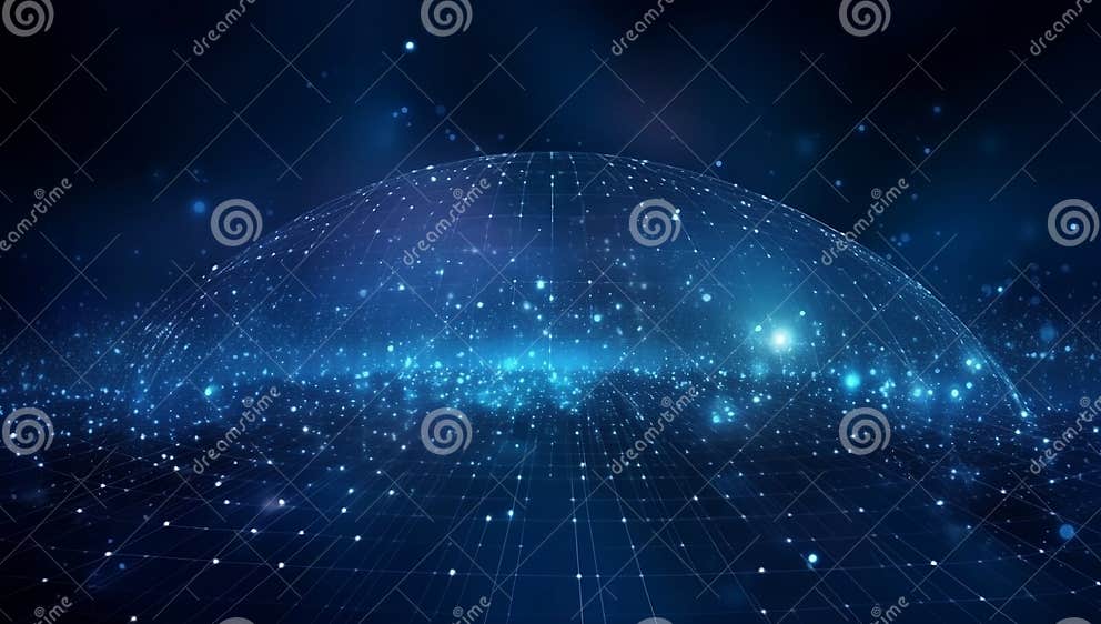 The Future of Cyberspace: Abstract Technological Background in Blue ...