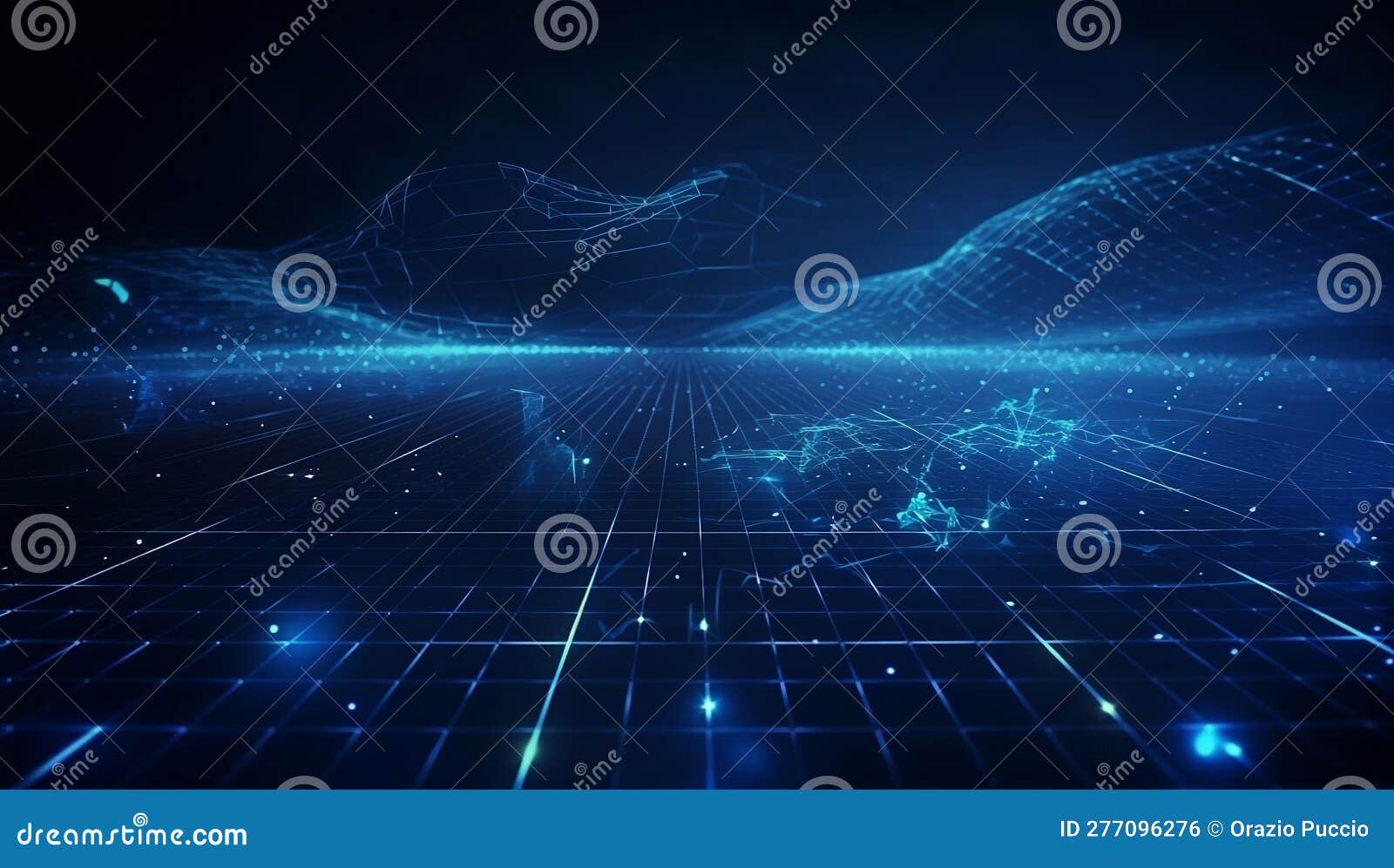 The Future of Cyberspace: Abstract Technological Background in Blue ...