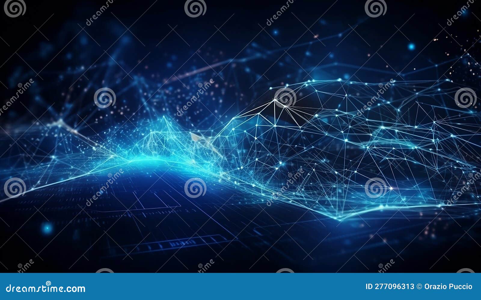 The Future of Cyberspace: Abstract Technological Background in Blue ...