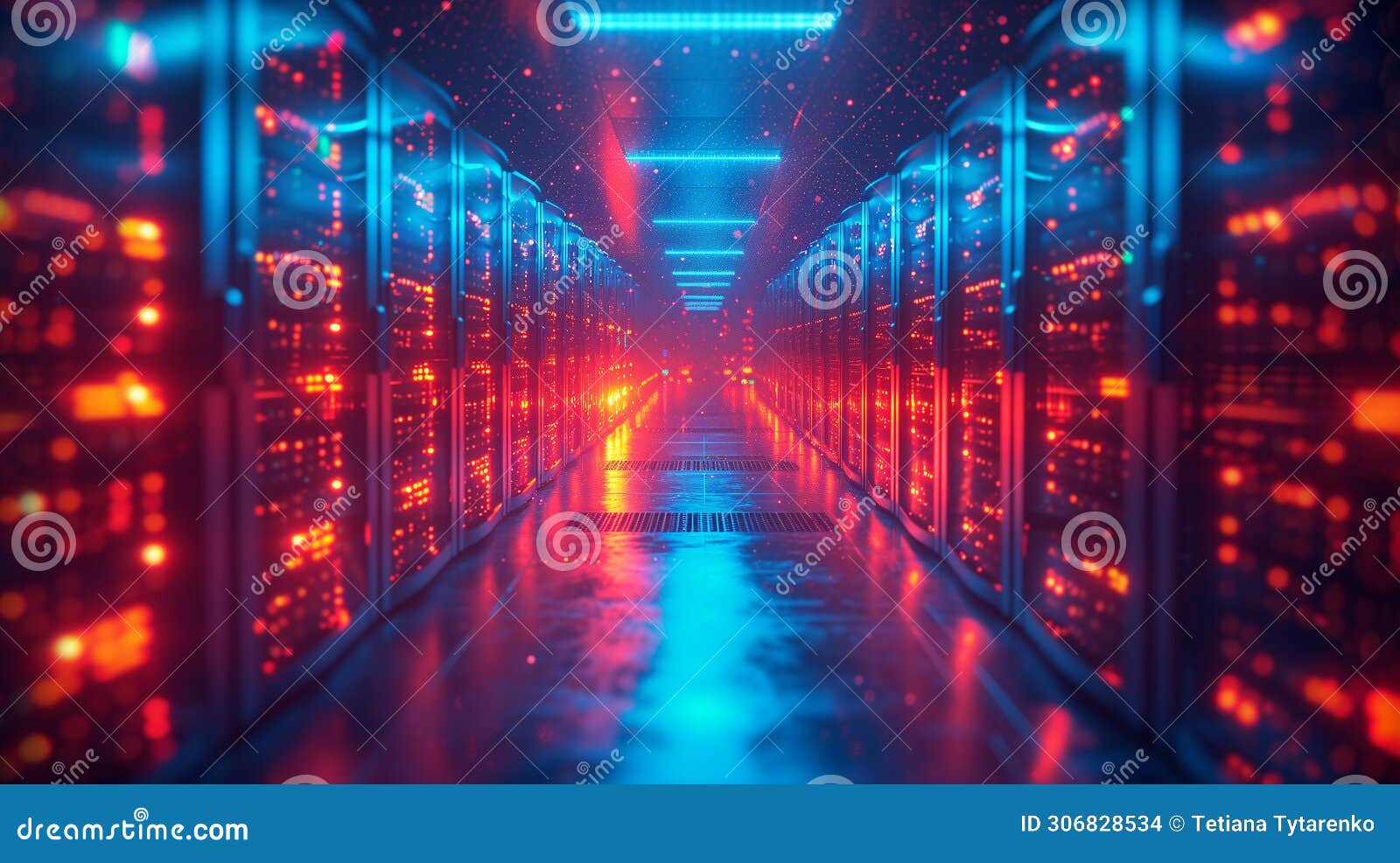 The Future of Data Management Embodied in Rows of Glowing Server Racks ...