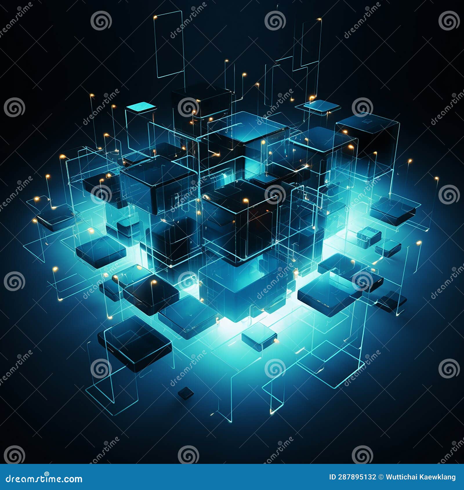 Future Data Transfer Futuristic Technology Background Abstact Hyper ...