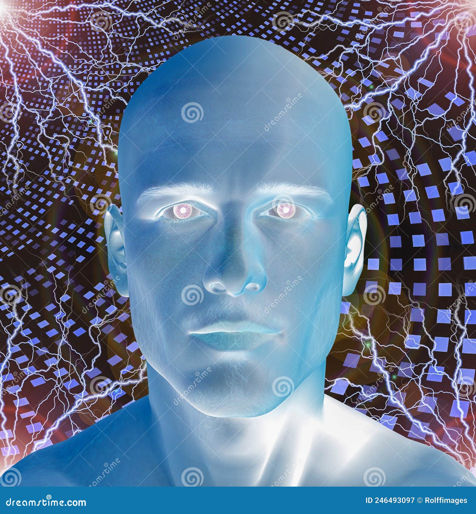 Future digital man stock illustration. Illustration of broadcasting ...