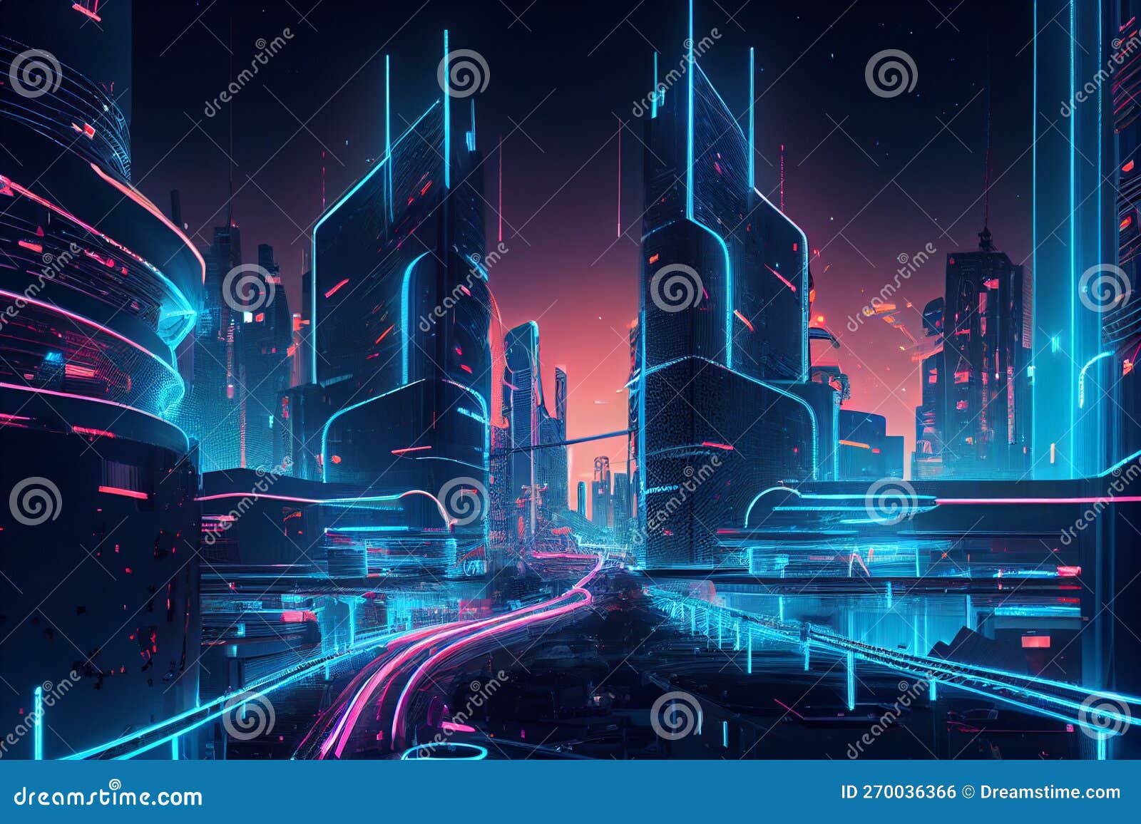 Future Digital Technology City Created with Generative Ai Stock ...