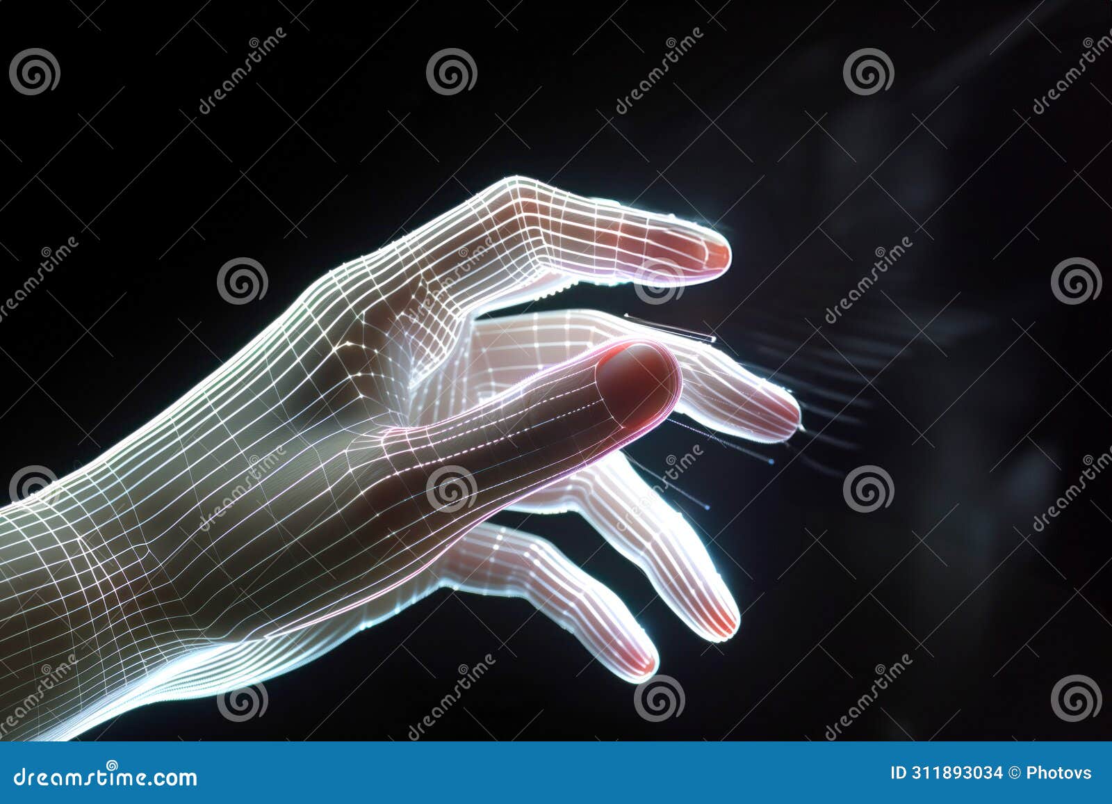Future Digital Technology 3D Scan of Human Hand for Biometric ...