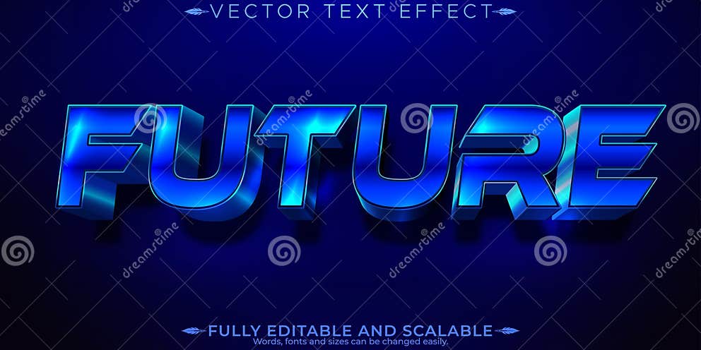 Future Digital Text Effect, Editable Techno and Space Text Style Stock Vector - Illustration of ...