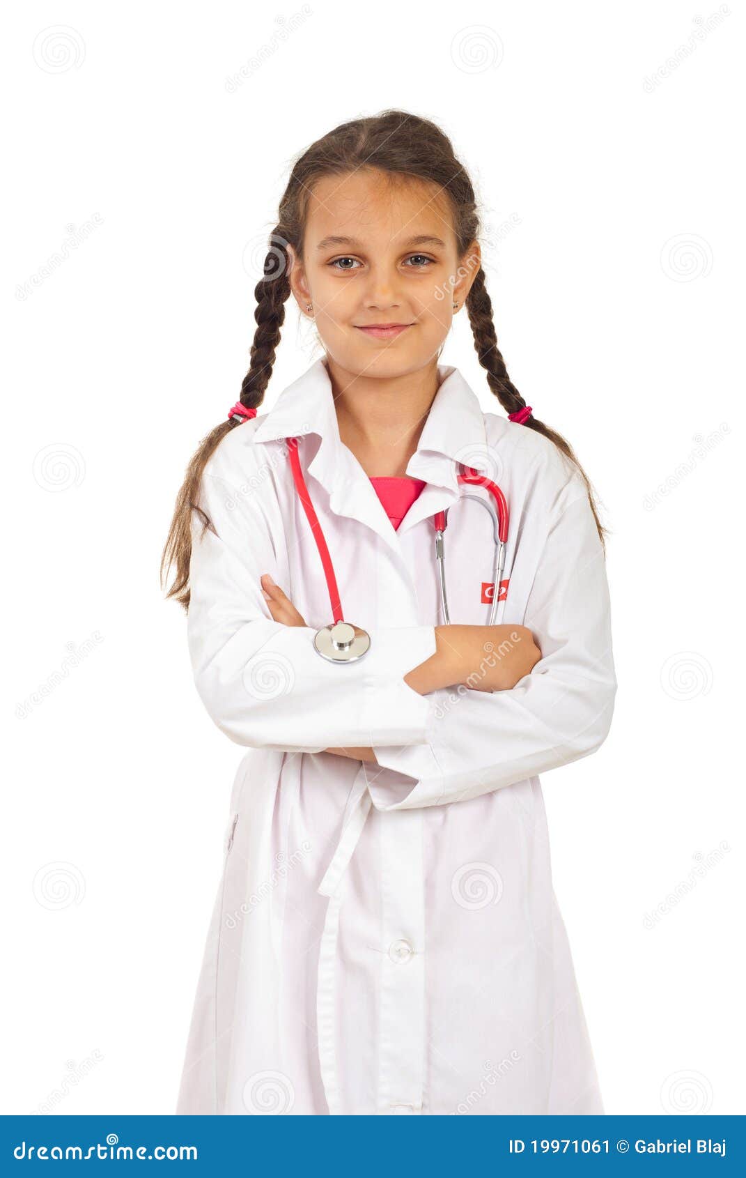 Future Doctor Girl With Arms Folded Stock Image - Image of folded ...
