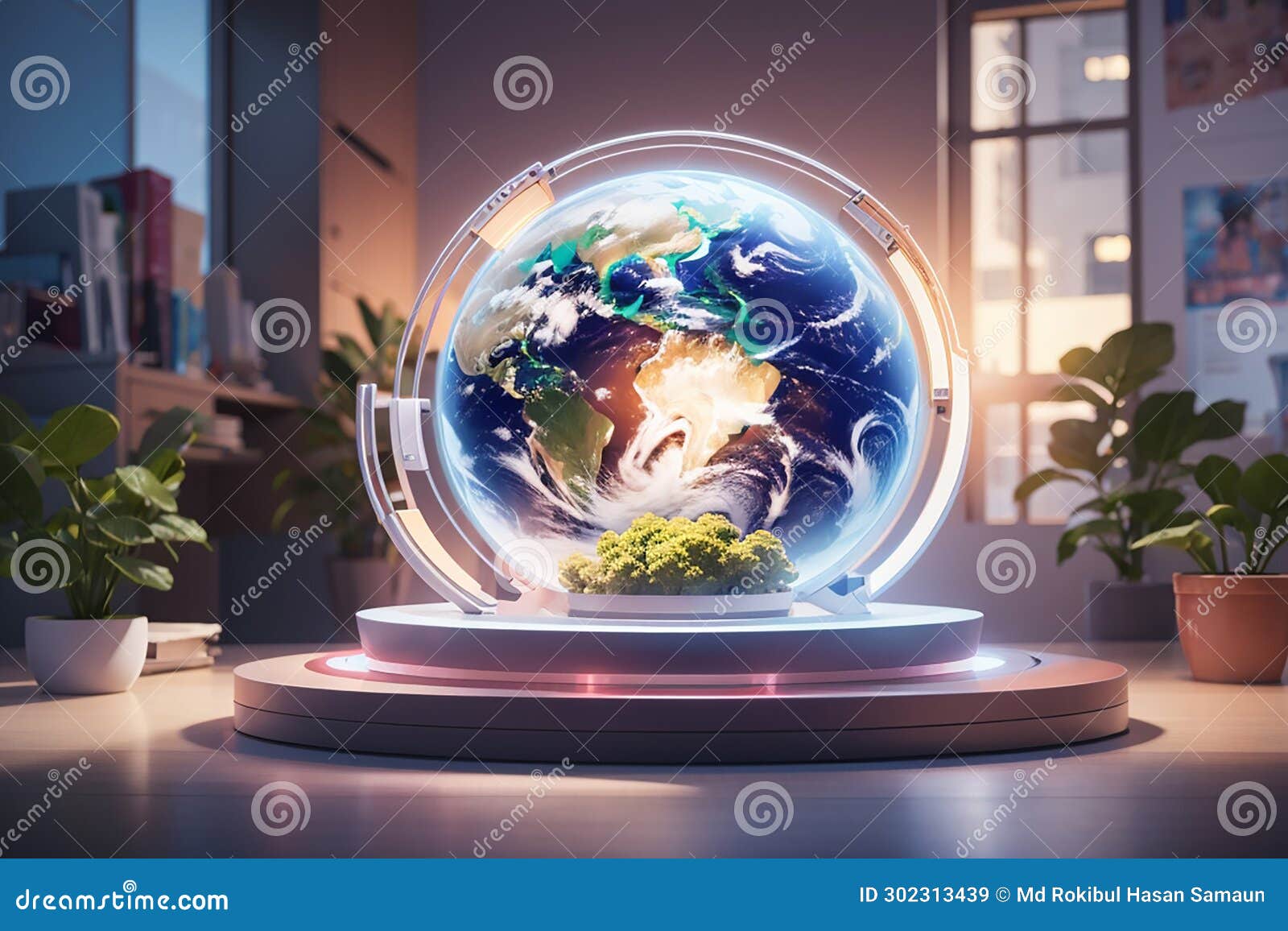 Future Earth Globe in Hands Protected. Ideal for Earth Protection ...