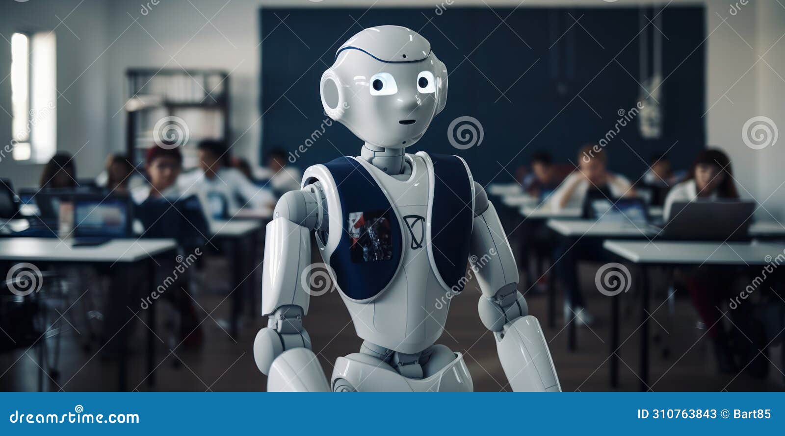 Future of Education Humanoid AI Robot Teacher Leading the Class ...