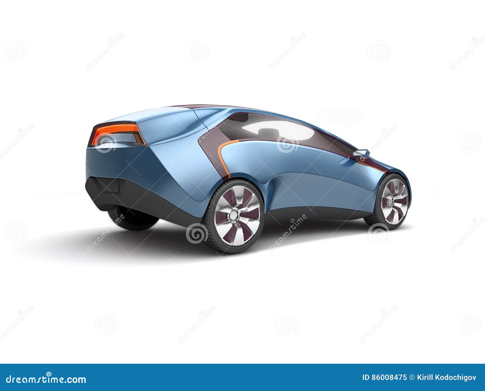 Future Electric Concept Car. 3d Rendering Stock Illustration ...