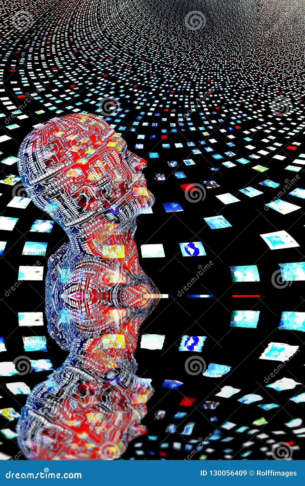 Future. Electronic Man stock illustration. Illustration of concept ...