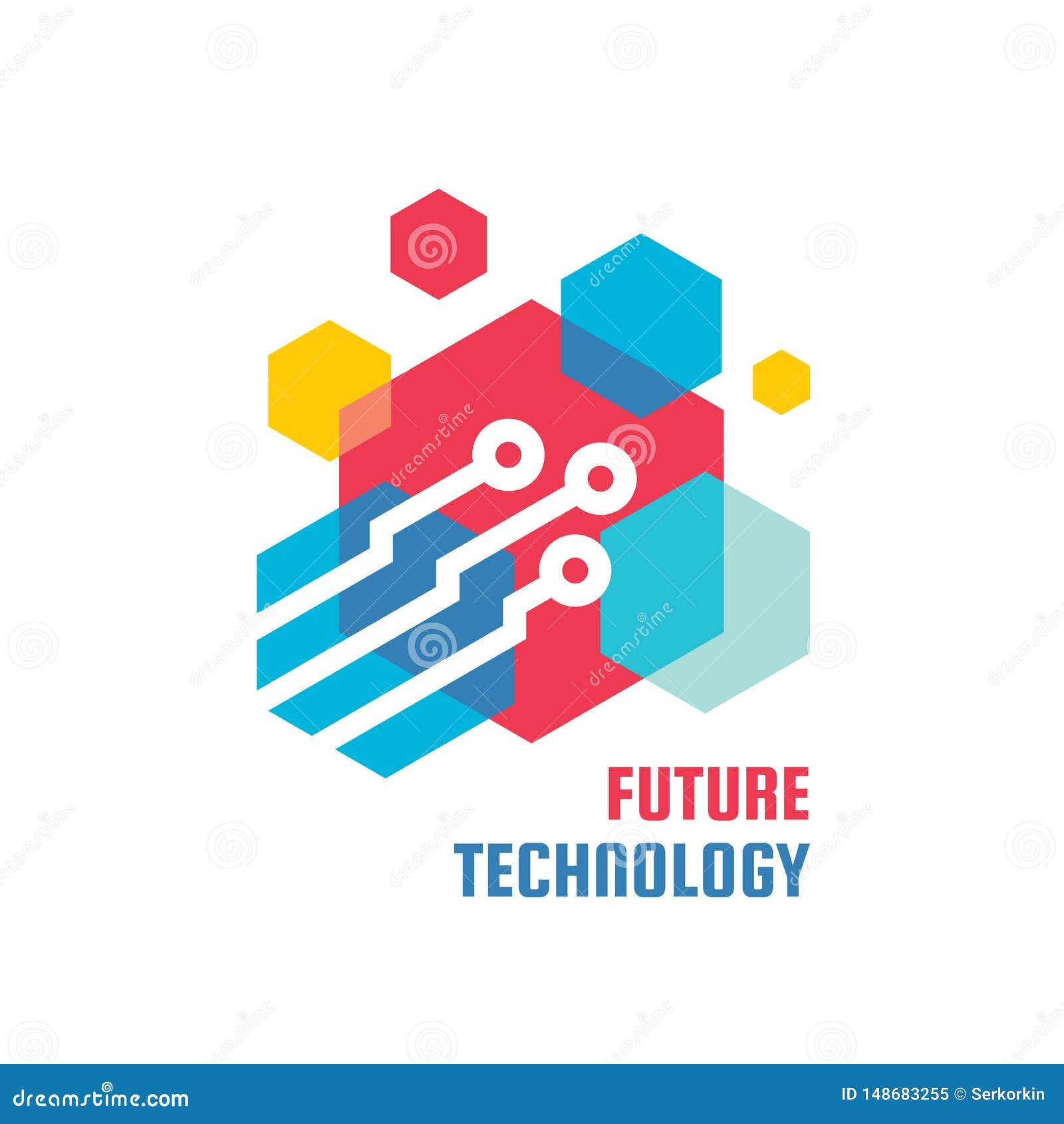 Future Electronic Technology Concept Logo Design. Abstract Network ...