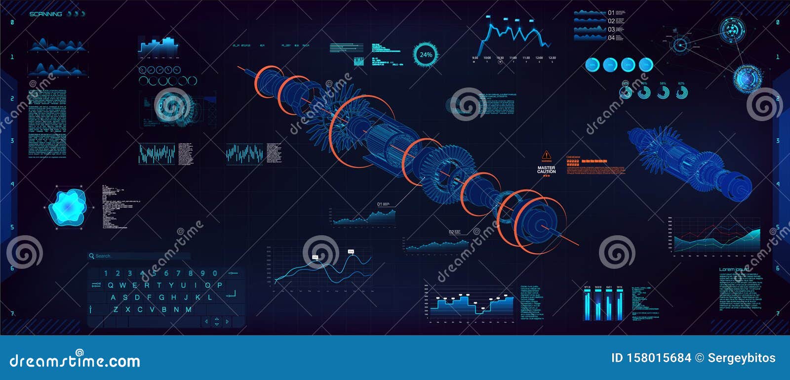 Future Engineering Concept, HUD Design Stock Vector - Illustration of ...