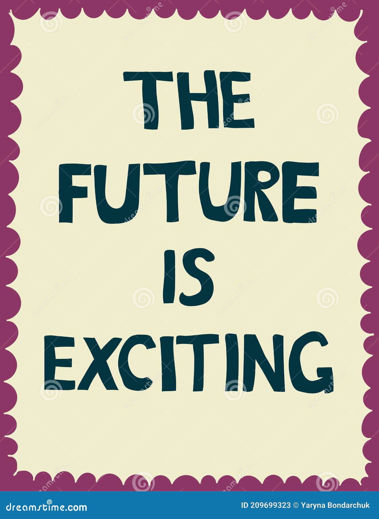 The Future is Exciting. Hand Drawn Stock Vector - Illustration of ...
