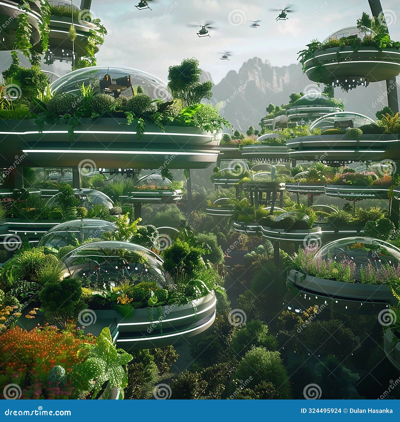 Future Farming Technology stock illustration. Illustration of analytics ...