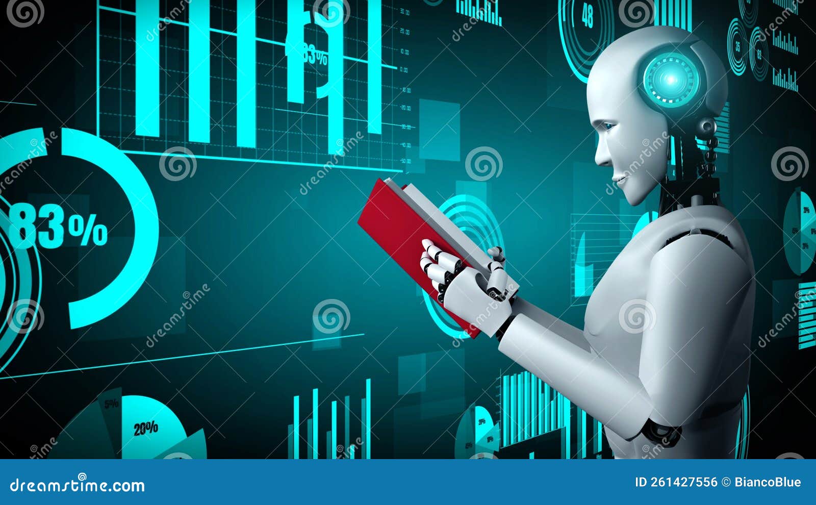 Future Financial Technology Controll by AI Robot Huminoid Uses Machine ...