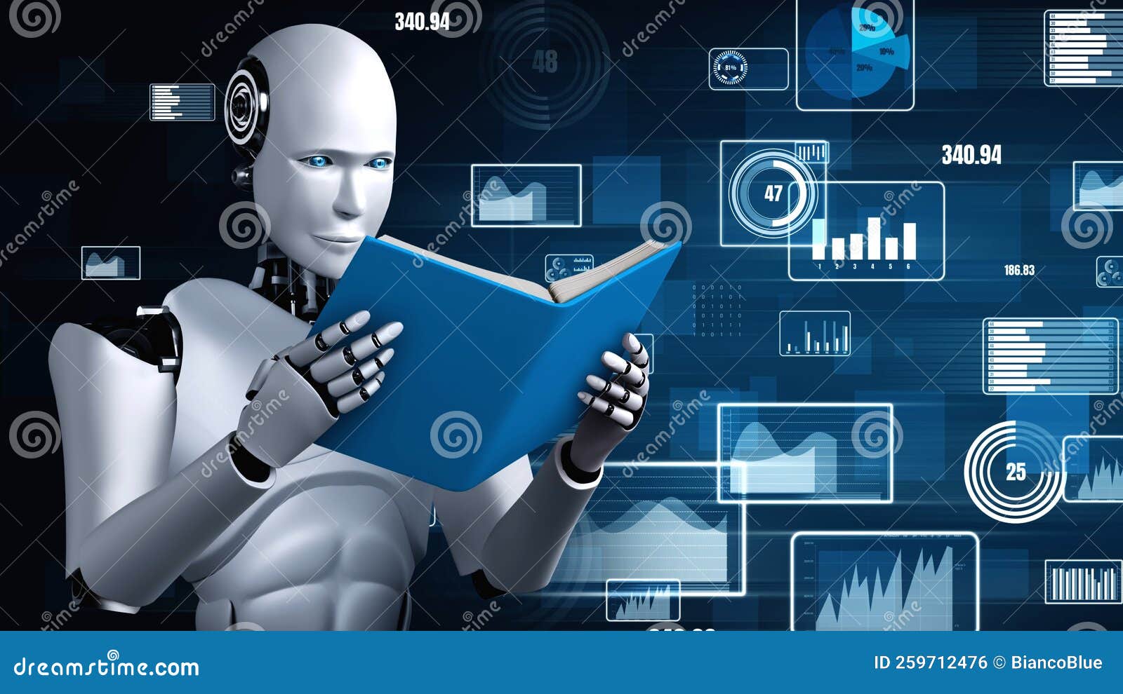 Future Financial Technology Controll by AI Robot Huminoid Uses Machine ...