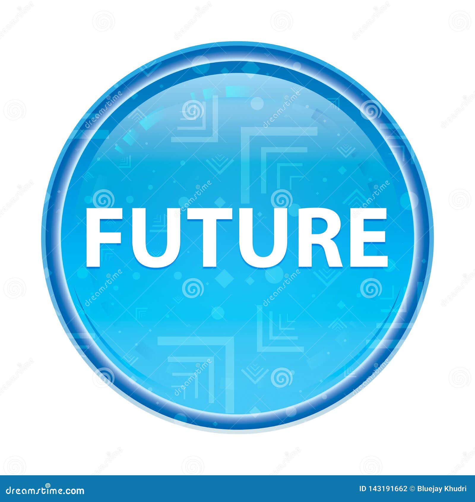 Future Floral Blue Round Button Stock Illustration - Illustration of ...