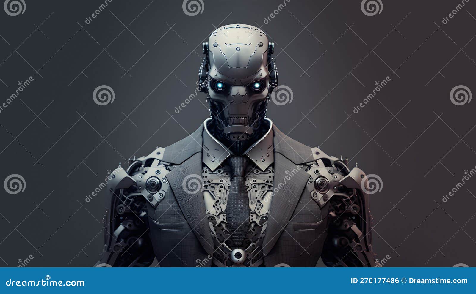 Robot Business Man in Suit on Solid Background Stock Illustration ...