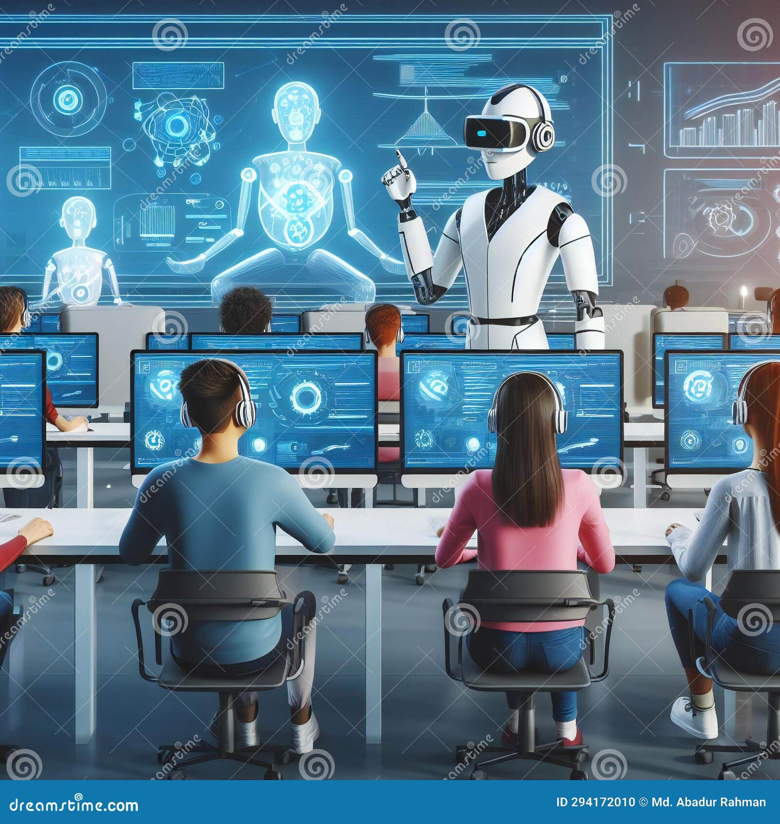 Future Forward Education with AI and Technology Ai Generated Stock ...