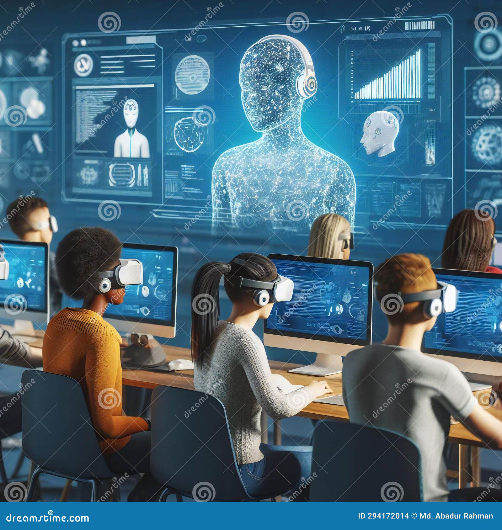 Future Forward Education with AI and Technology Ai Generated Stock ...