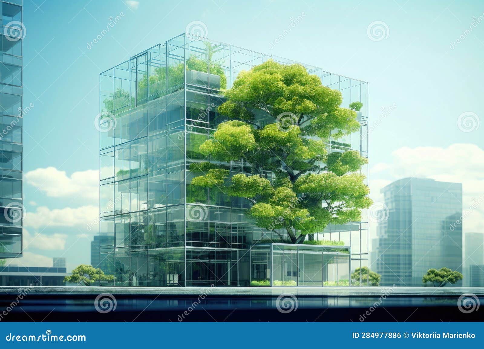 Future Forward: Green Tree Enhanced Glass Construction Stock ...