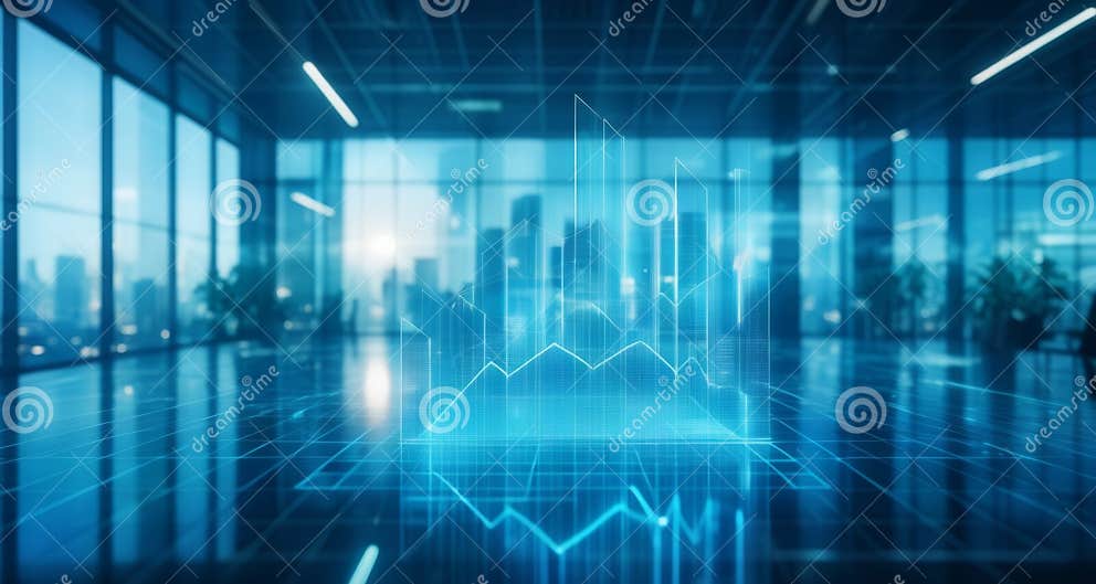 Future-forward Office Space with Dynamic Digital Graphics Stock ...