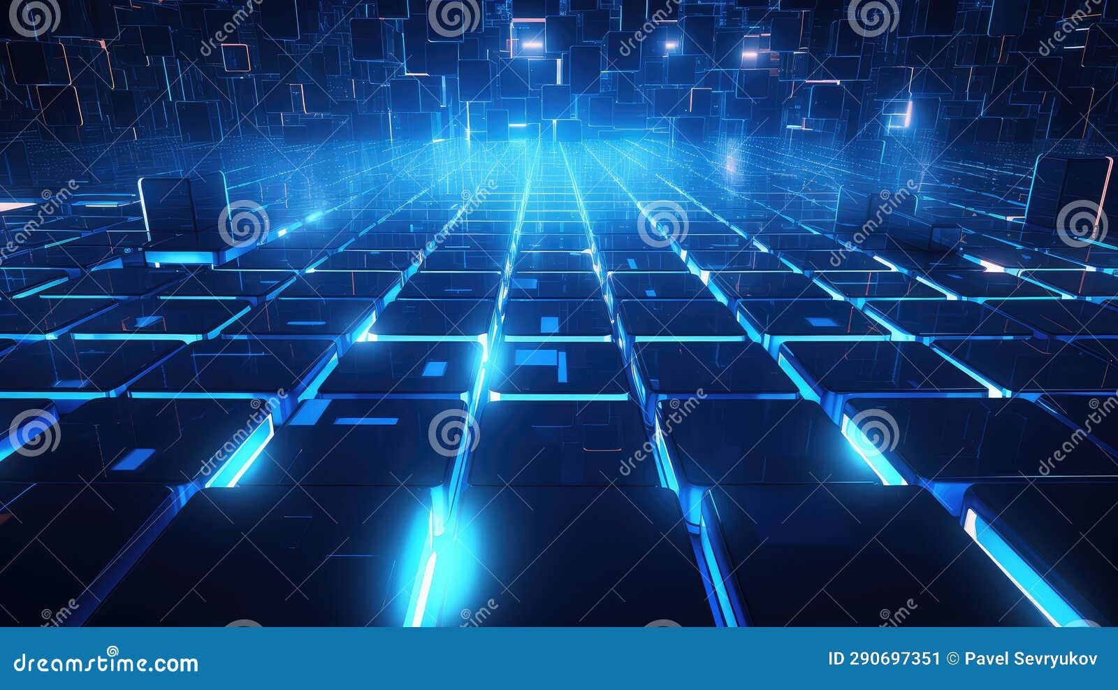 Future Futuristic Circuit Grid Stock Illustration - Illustration of ...
