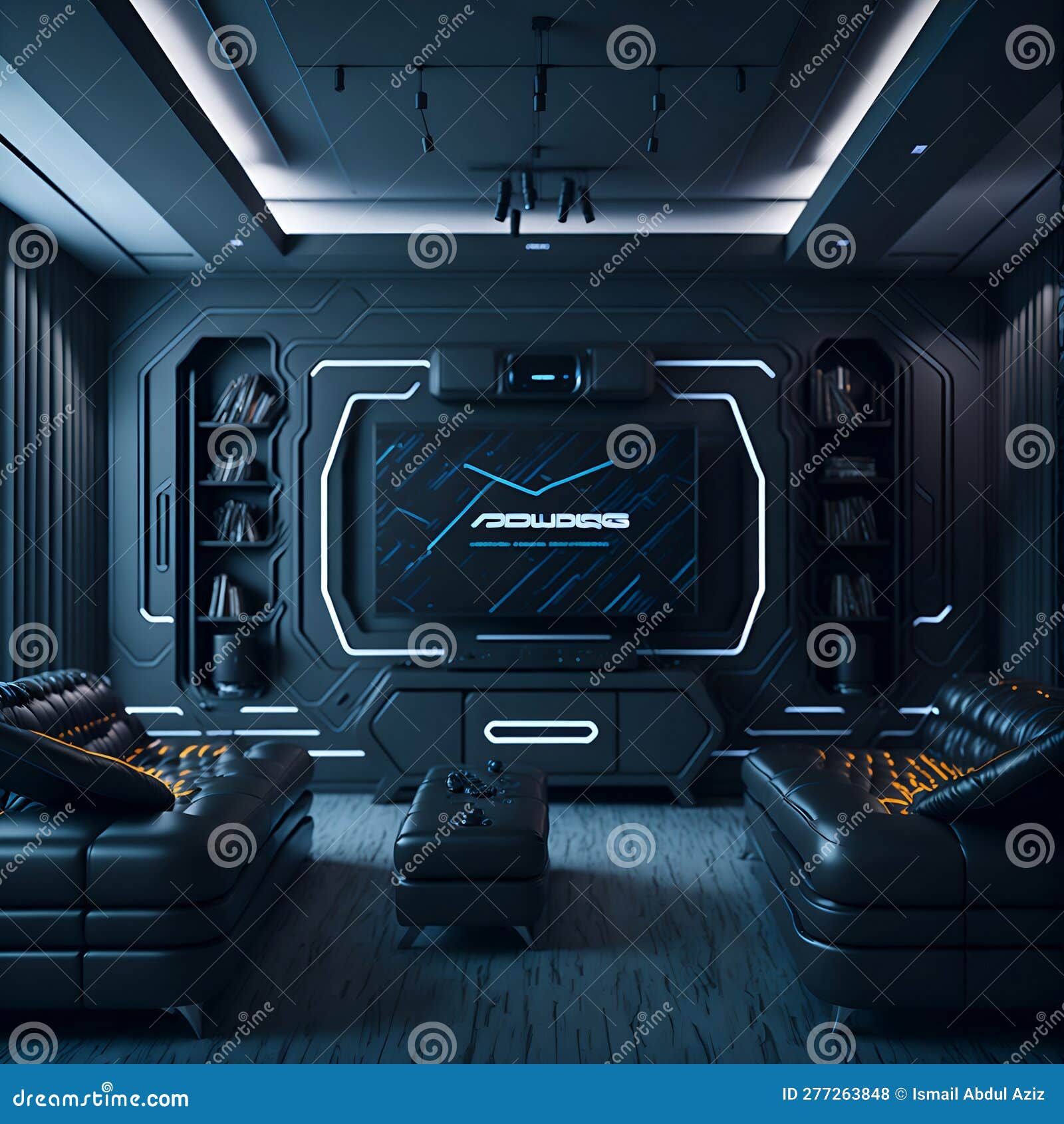 Future of Gaming with this Amazing Interior Design Stock Illustration ...