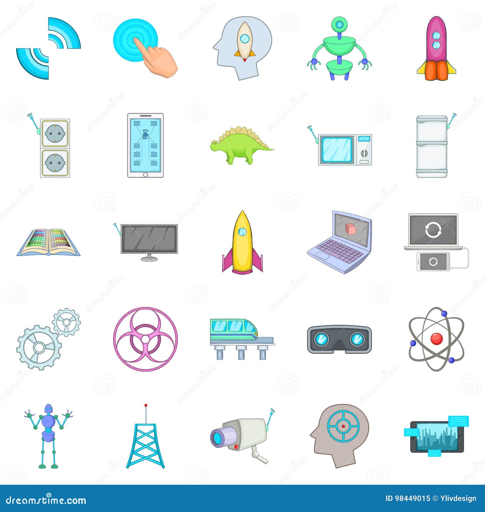 Future Generations Icons Set, Cartoon Style Stock Vector - Illustration ...
