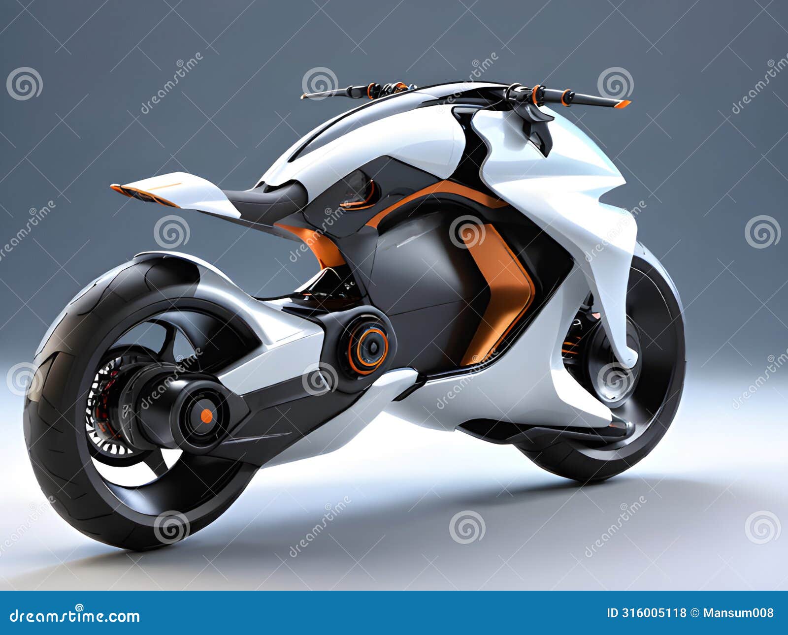 Future Generic Motorcycle Concept Car in the Environment Stock ...