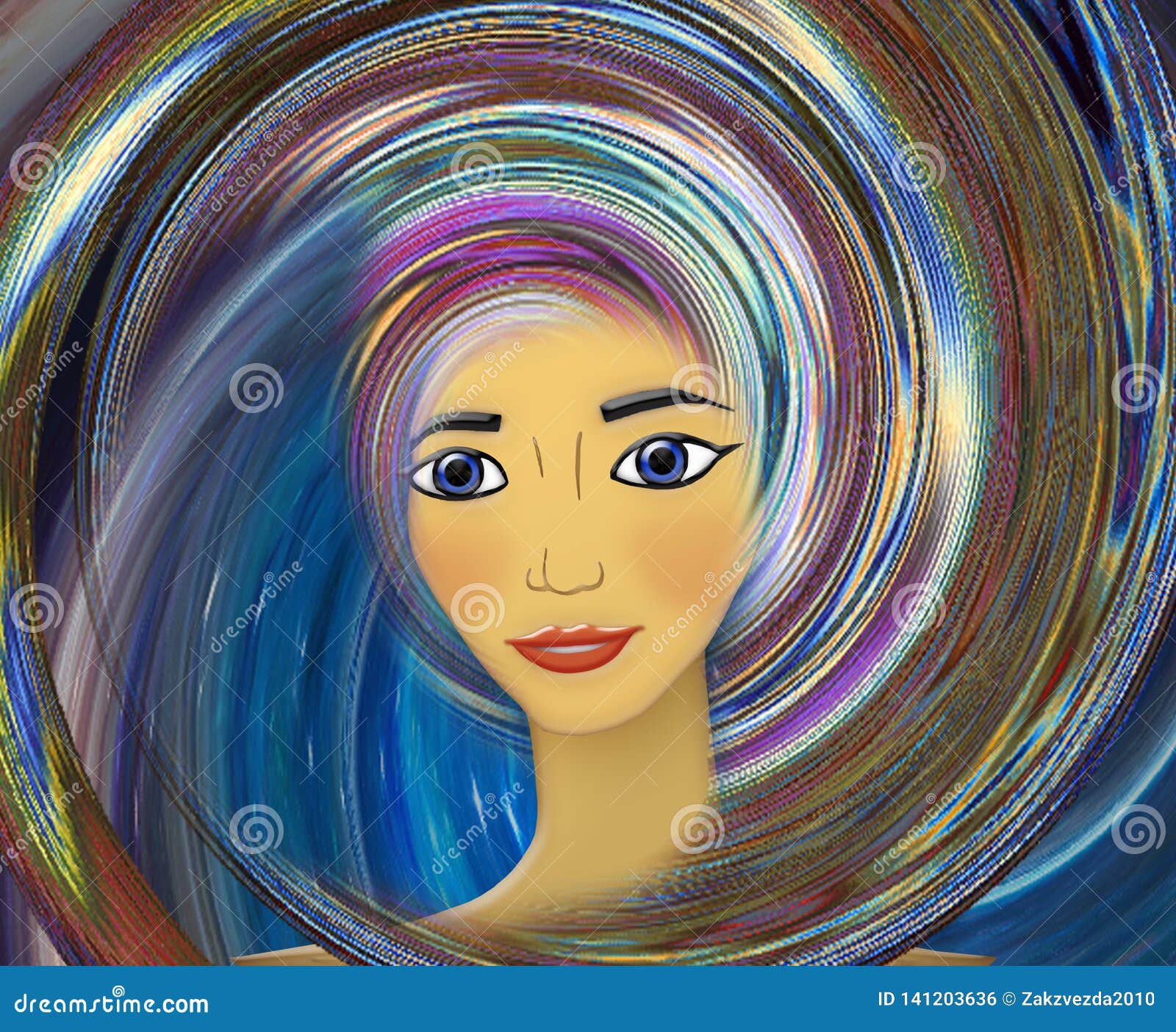 Future girl. Illustration. stock illustration. Illustration of ...