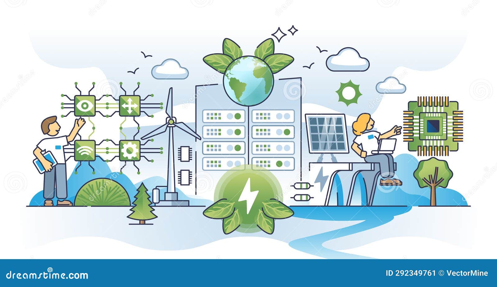 Green Computing Recycle Cpu Circuit Board Royalty-Free Illustration ...