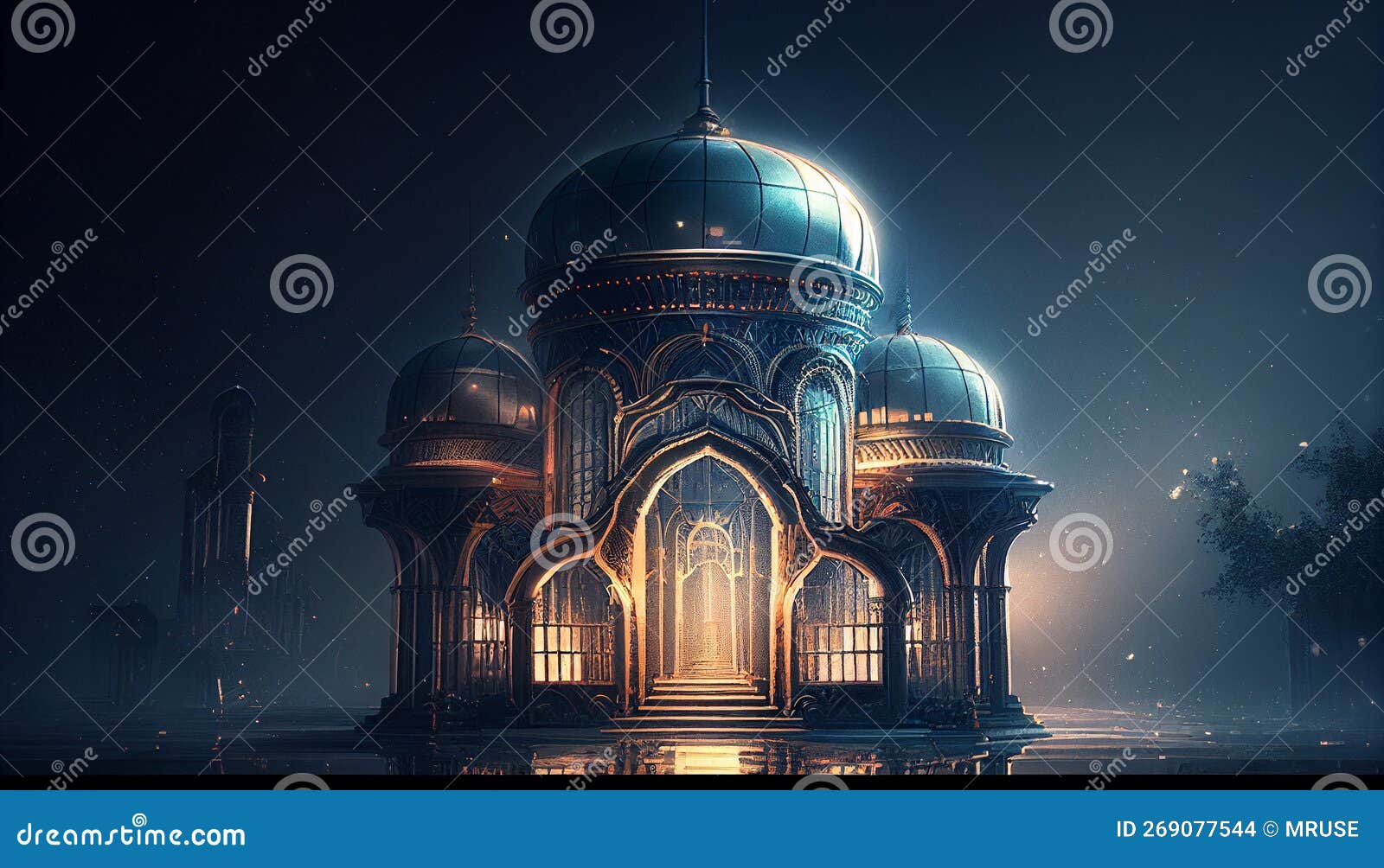 Future and Hi Tech Mosque Created with Generative AI Technology Stock ...