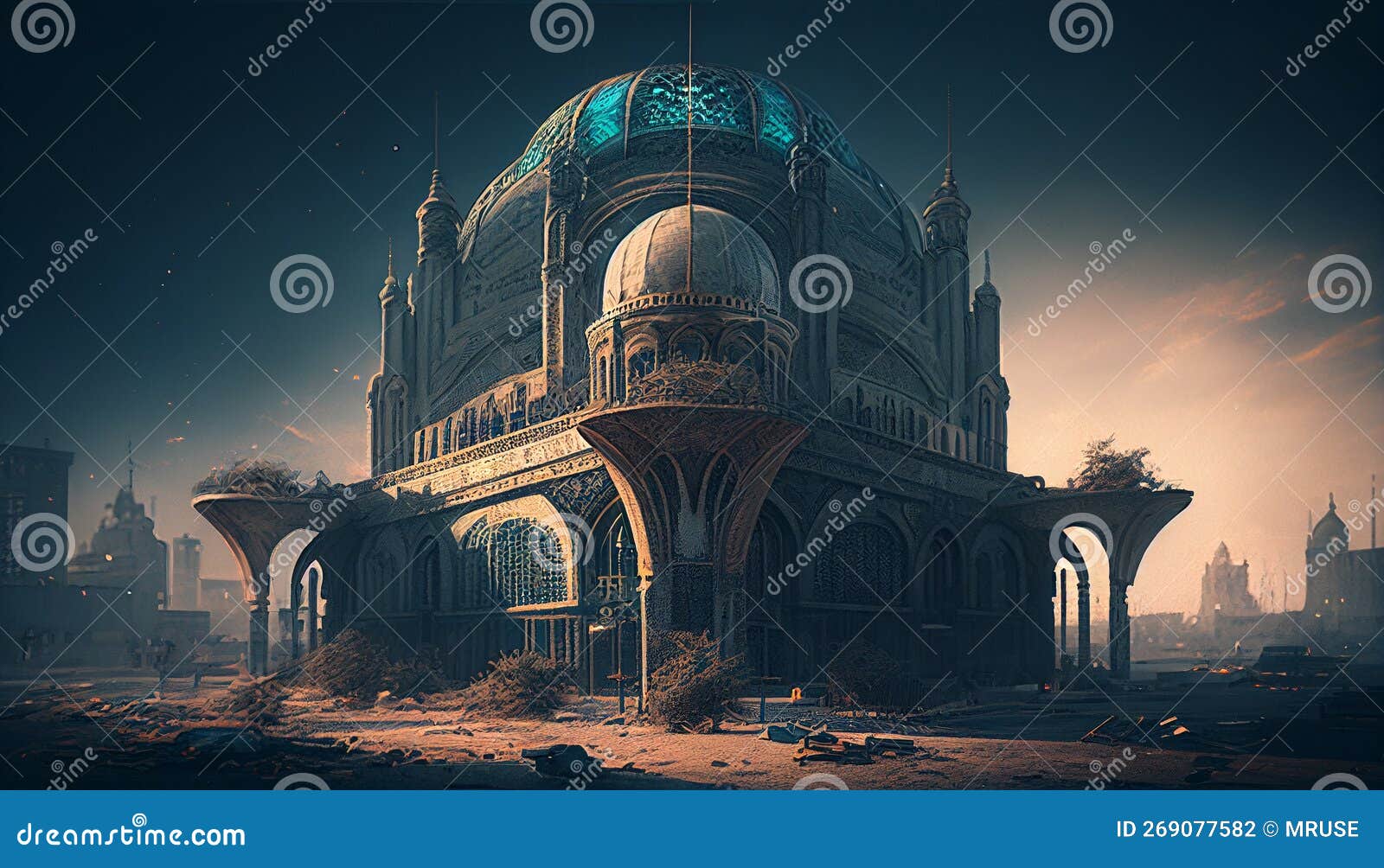 Future and Hi Tech Mosque Created with Generative AI Technology Stock ...