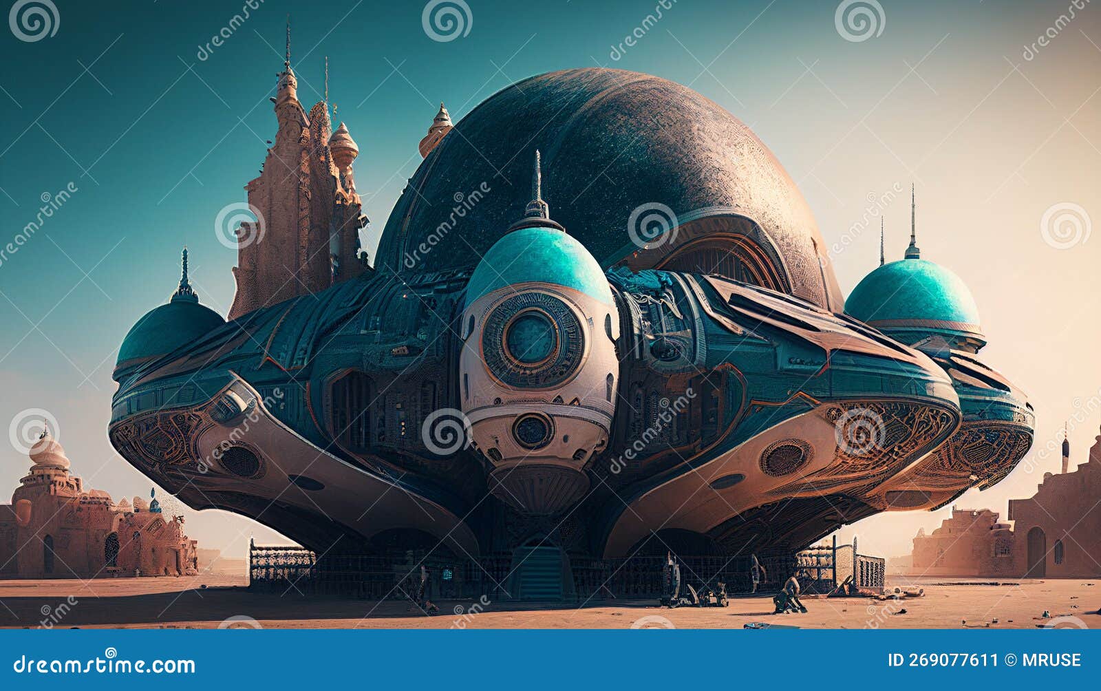 Future and Hi Tech Mosque Created with Generative AI Technology Stock ...