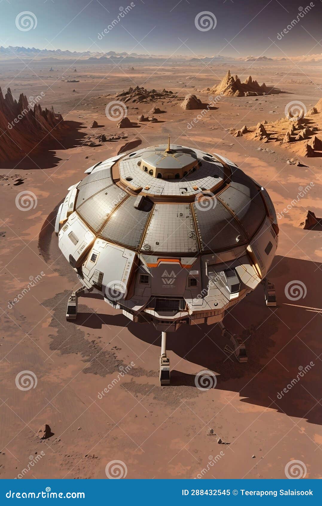 A Future High Technology Mars Base for Humans Stock Illustration ...