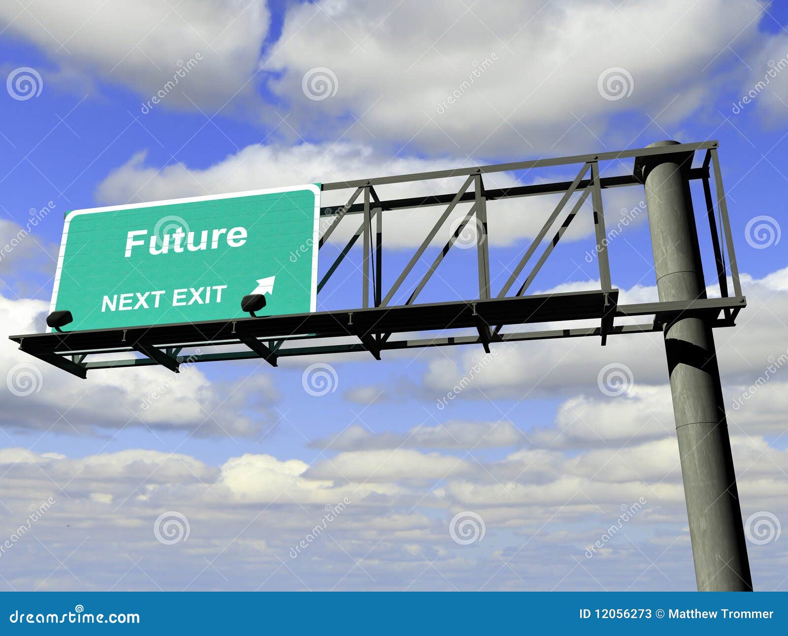 Future Highway Exit Sign stock illustration. Illustration of pole ...