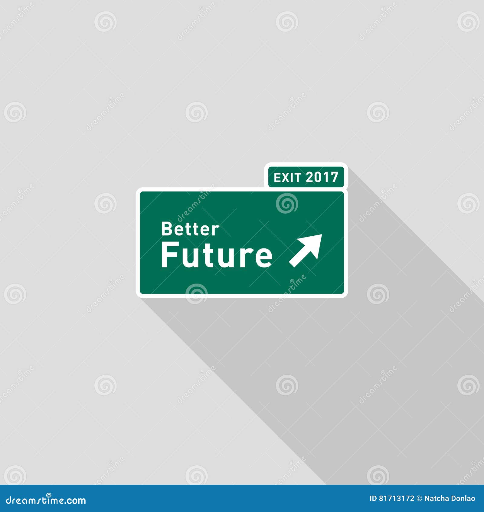 Vision Future Direction Road Sign Stock Vector
