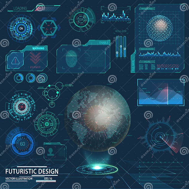 Future Hud Elements or Interface for Futuristic UI Stock Vector ...
