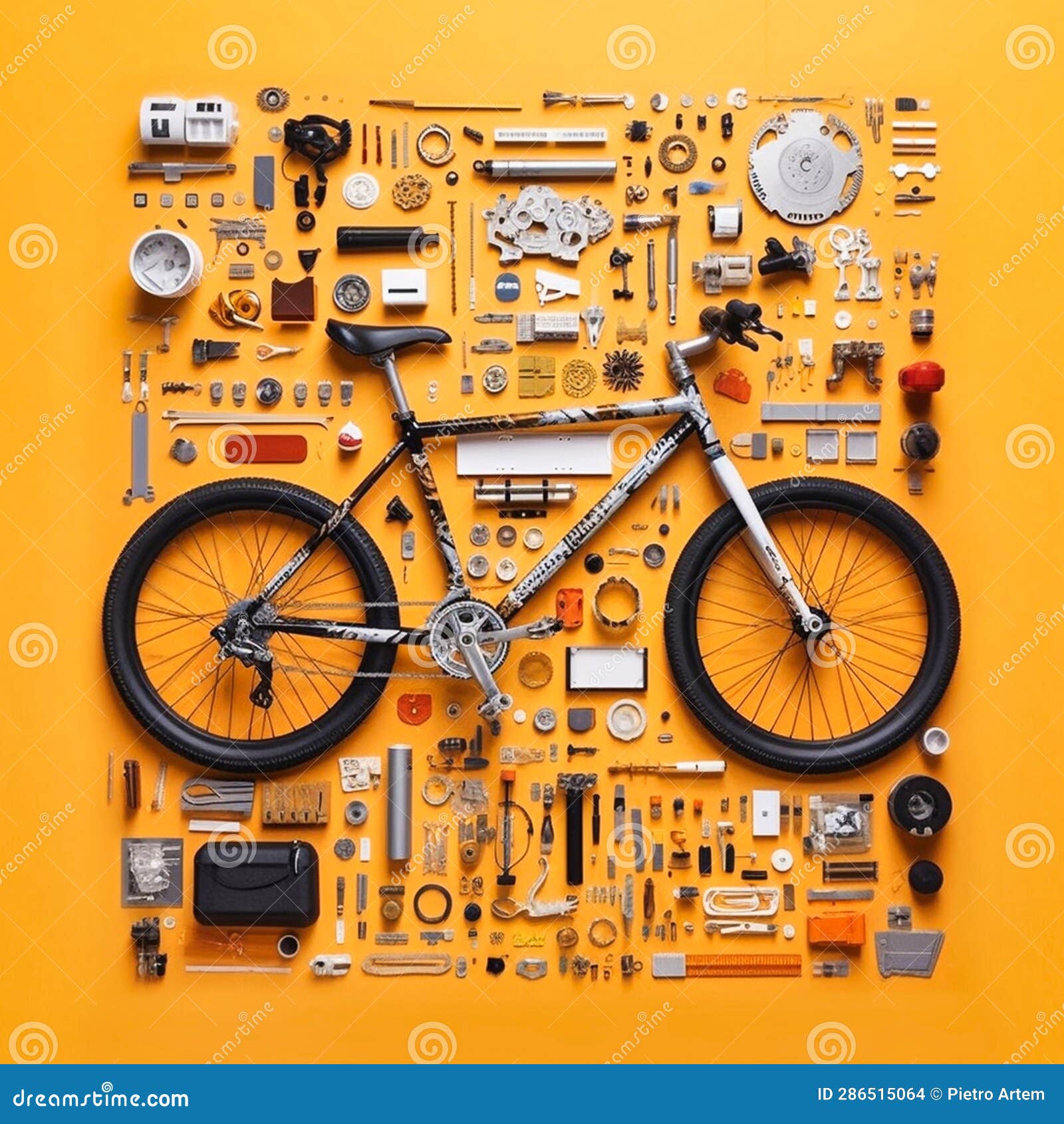 Future Huge Bicycle Knolling Knolling Layout Decon, Generative AI Stock ...