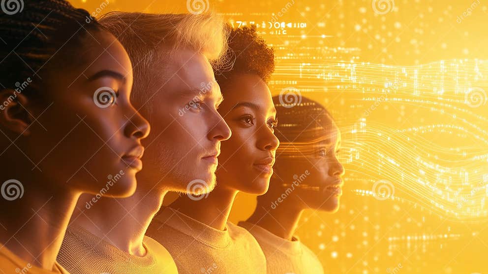 Future of Human Connectivity through Technology and Diversity Stock ...